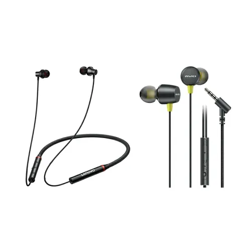 Lenovo HE05X Neckband & Awei L5 3.5mm Earphone Combo Price in Bangladesh