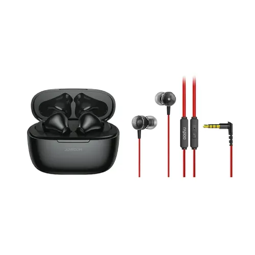 Joyroom JR-TN1 TWS Earbuds & Rapoo EP28 Wired Earphone Combo Price in ...