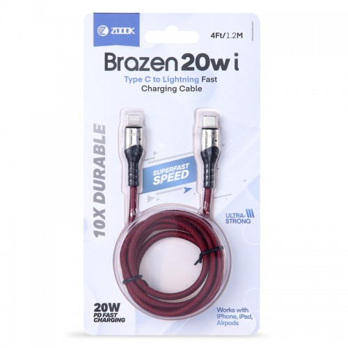 ZOOOK Brazen 20w i USB Type-C to Lightning Fast Charging Cable Price in BD