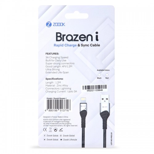 ZOOOK Brazen i Lightning Rapid charge & sync cable Price in Bangladesh